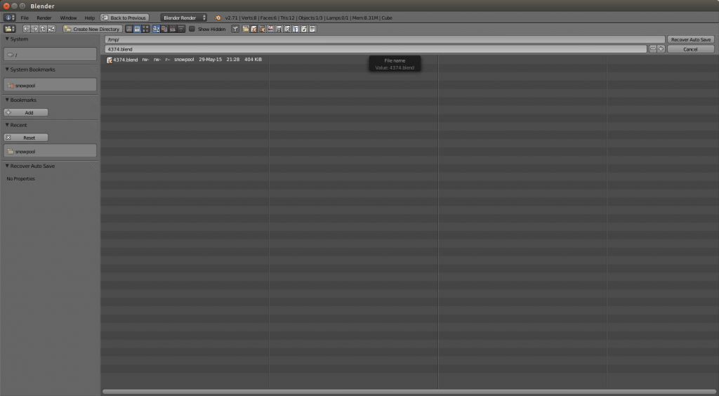blender が落ちたときの復旧 – Linux & Android Dialy